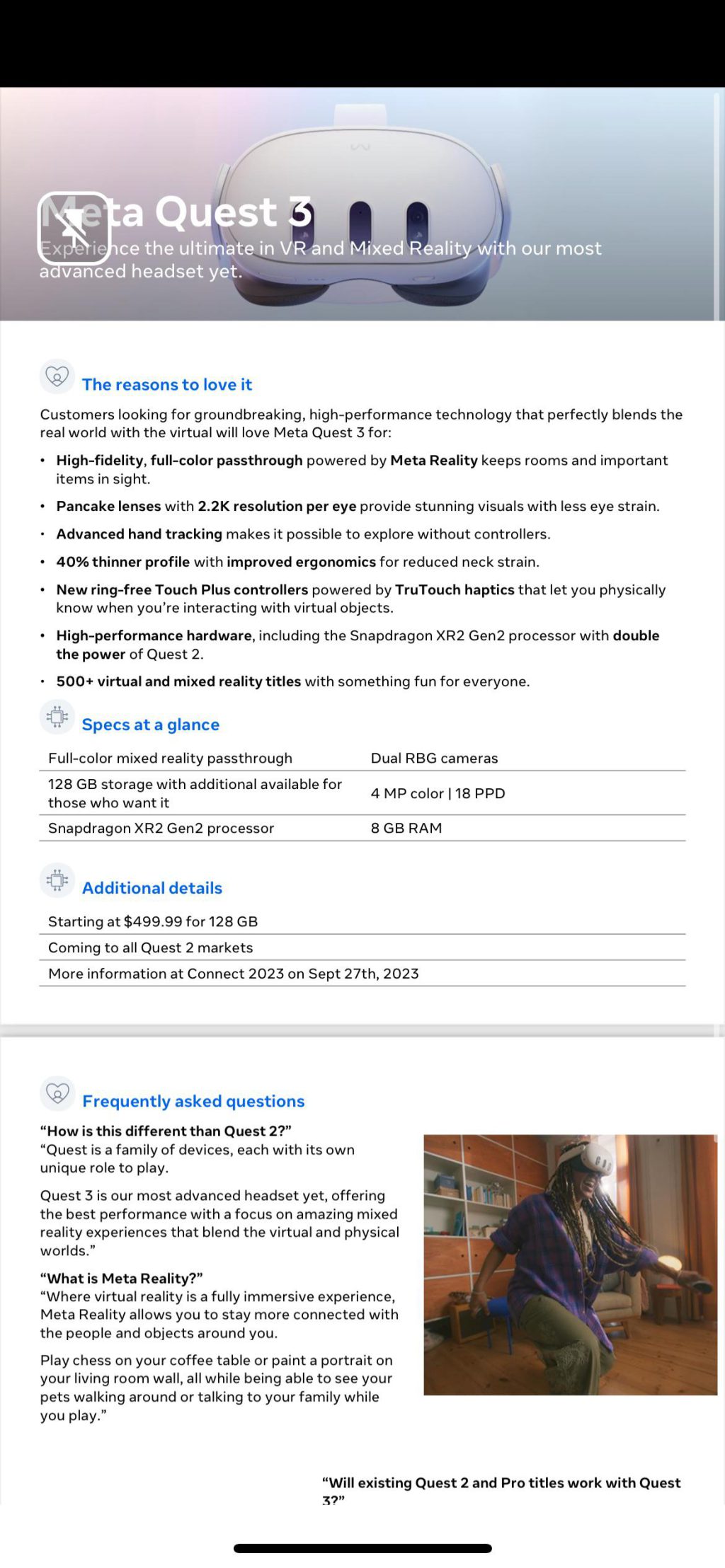 Quest 3 มีข้อมูลหลุดมาอีกละ RAM 8G กับอะไรไม่รู้ 4MP Color : 18 PPD อีกไม่กี่วันก็จะรู้แล้วว่า ...